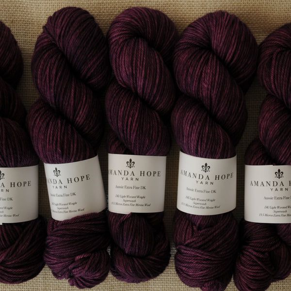 Claret, Aussie Extra Fine DK/Light Worsted – Amanda Hope Yarn